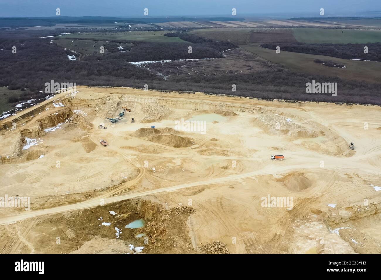 Clay quarry, top view. Clay mining in a quarry Stock Photo - Alamy