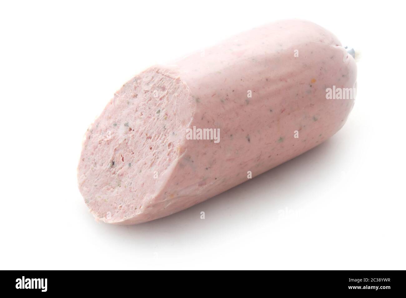 German Leberwurst Isolated On White Stock Photo - Alamy