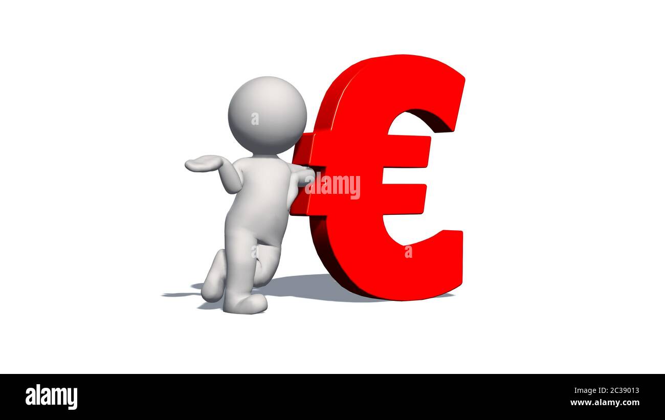 EURO currency sign - 3D figure with red EURO sign Stock Photo - Alamy