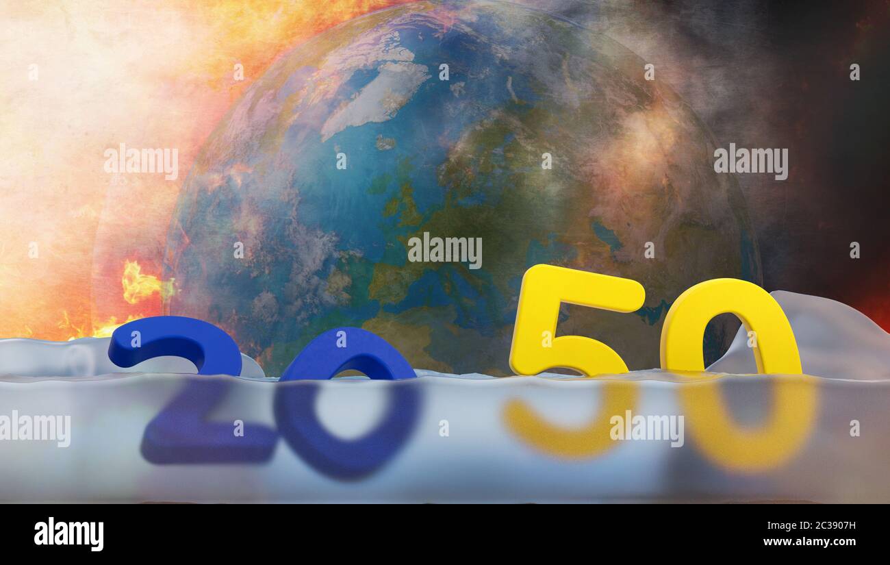 2050 too late, melted ice and sea level rise. planet earth under water ...