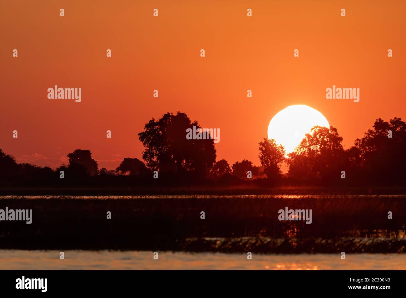sunset on Chobe river, Botswana Africa Stock Photo - Alamy