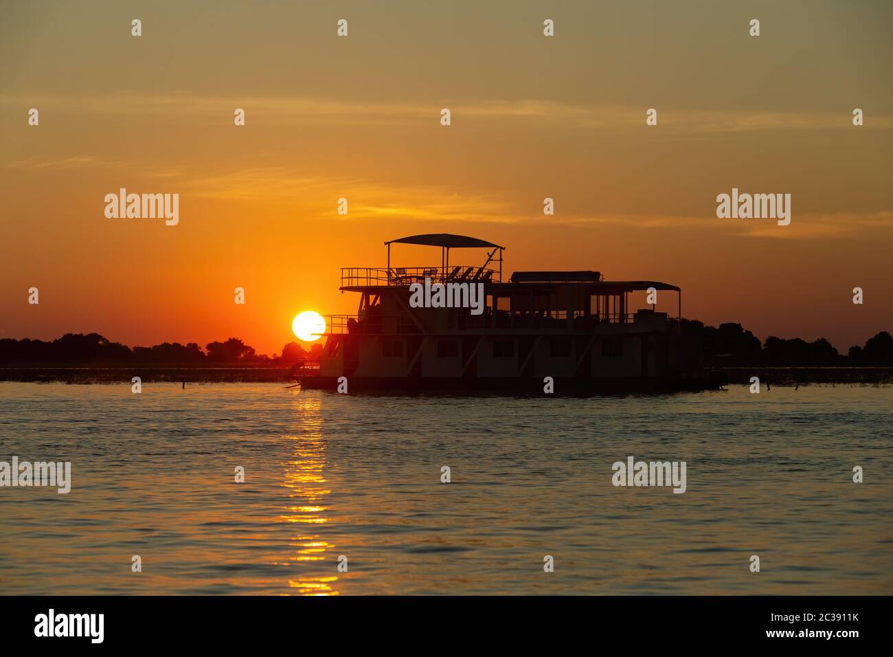 sunset on Chobe river, Botswana Africa Stock Photo - Alamy