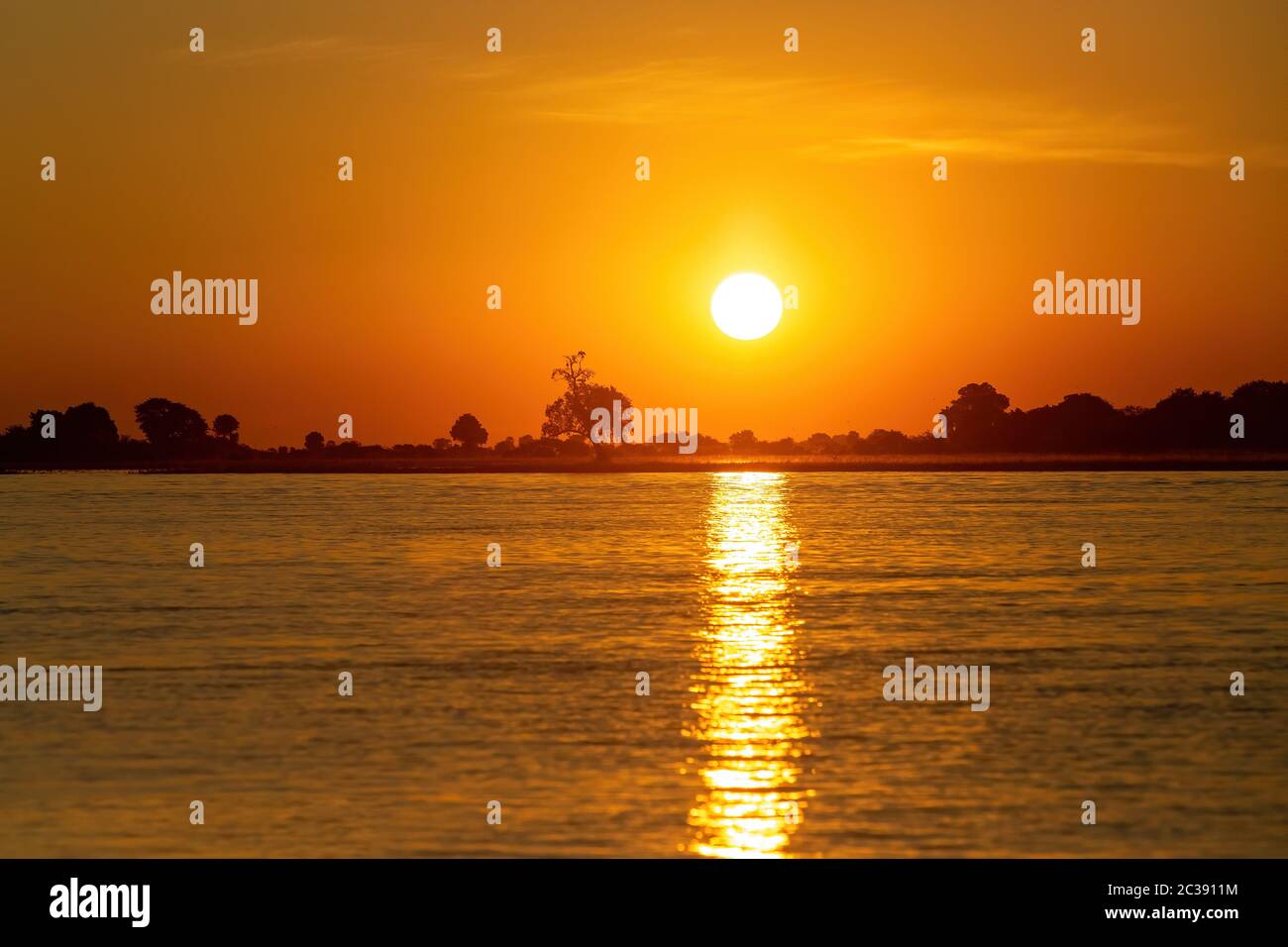sunset on Chobe river, Botswana Africa Stock Photo - Alamy