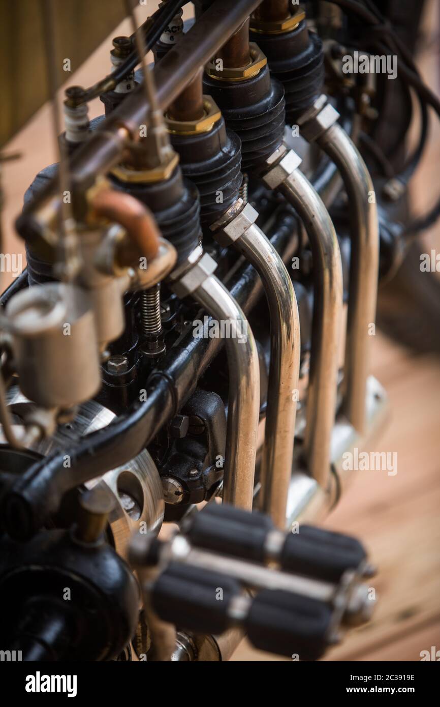 Color close up shot of a very old motorcycle engine Stock Photo - Alamy
