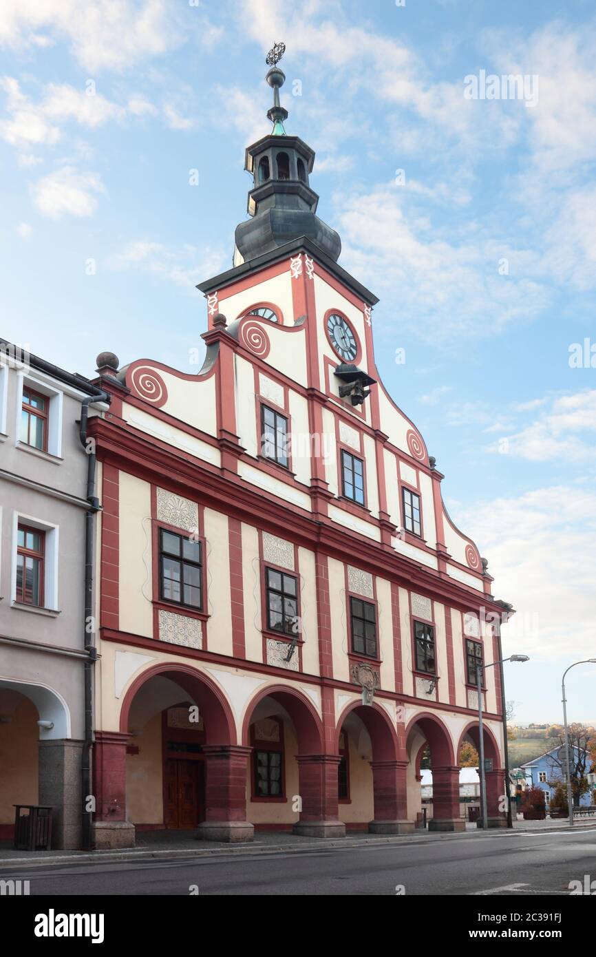 Medieval town hall in Vrchlabi Stock Photo - Alamy
