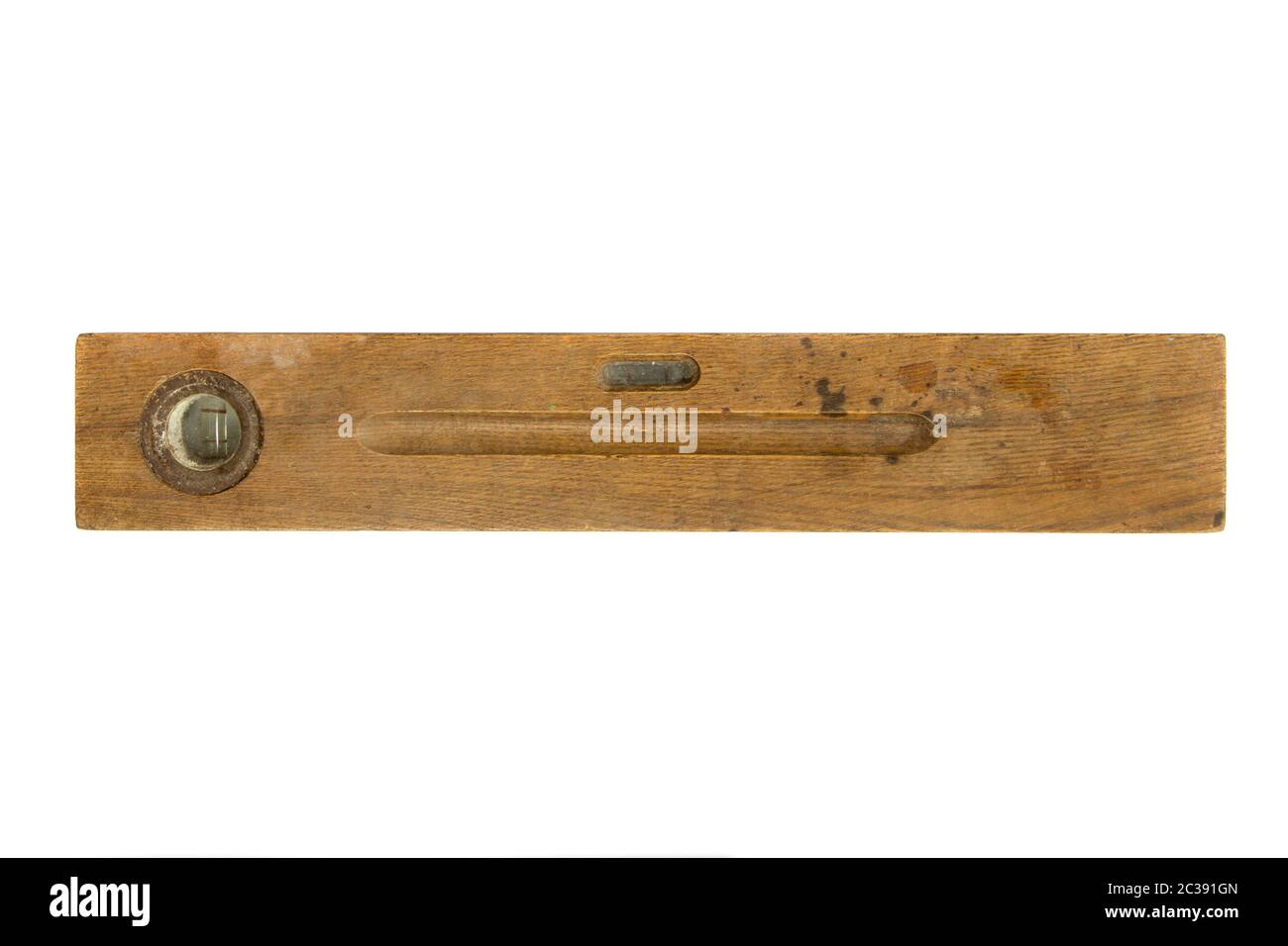 Old vintage wood ruler level meter on the white background Stock Photo ...