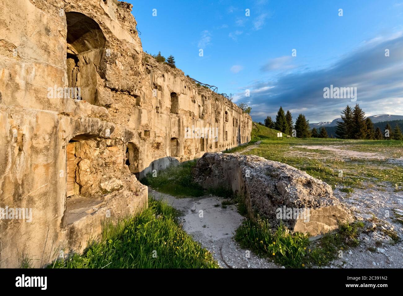 Fort Sommo Alto: relic of the Great War. Folgaria, Trento province ...