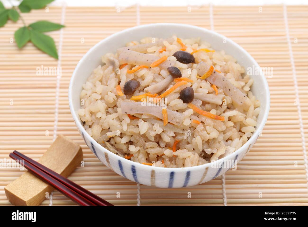 Japanese food, Takikomi gohan boiled rice on table Stock Photo - Alamy