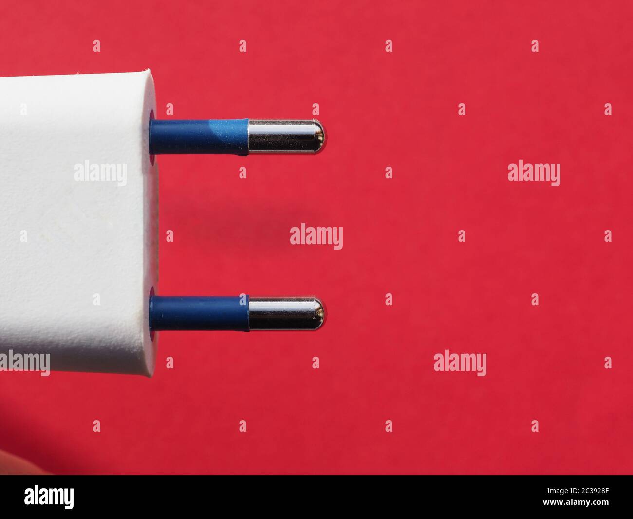 two pole round pin europlug for electric power Stock Photo - Alamy