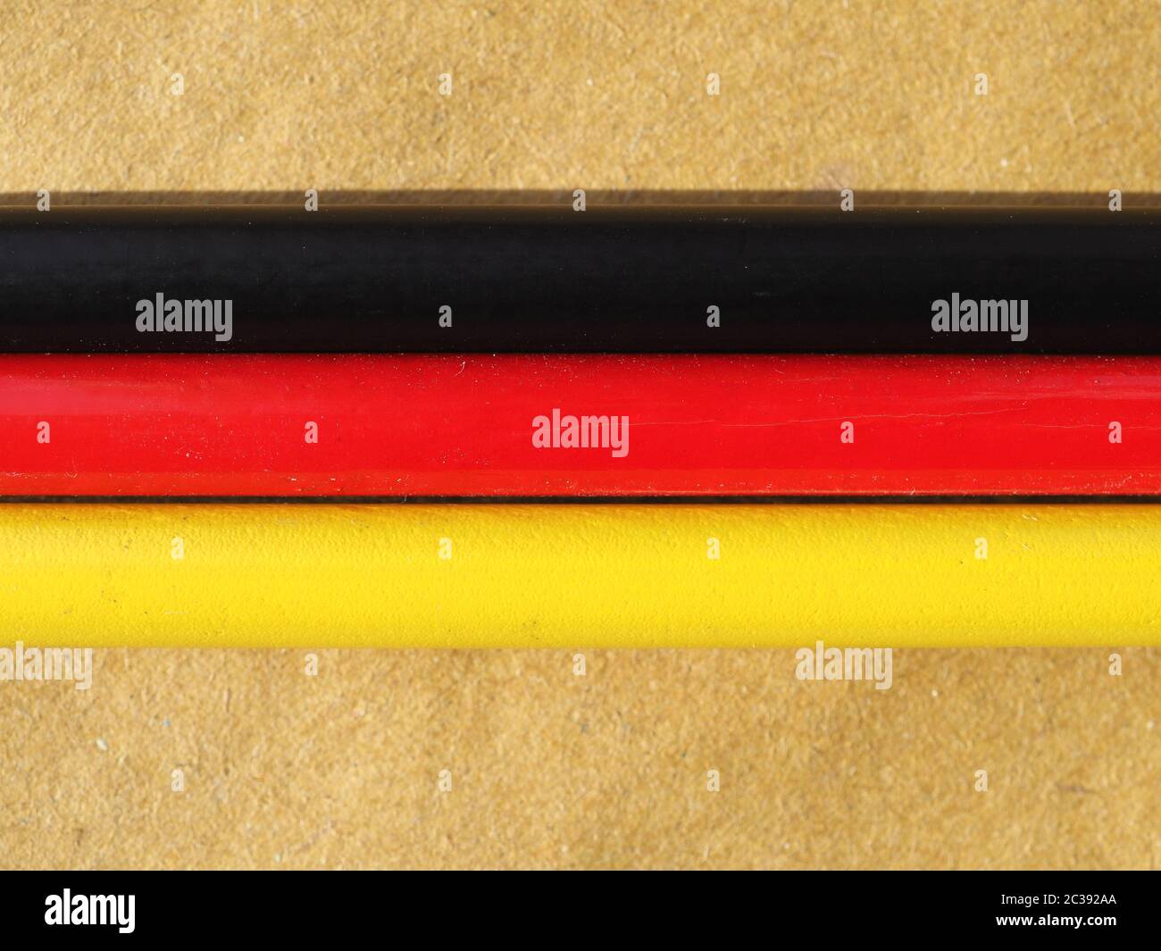 the German national flag of Germany, Europe made with colour pencils ...