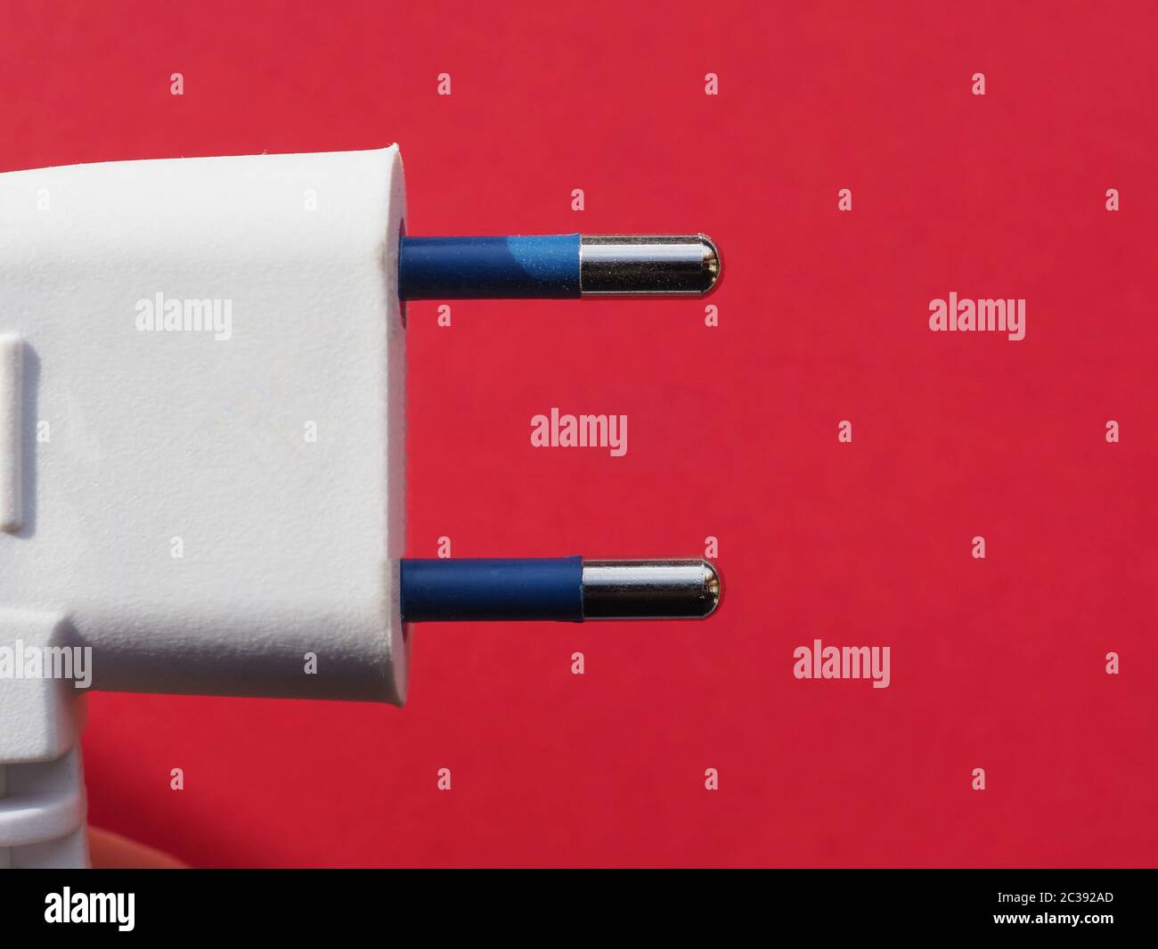 two pole round pin europlug for electric power Stock Photo - Alamy