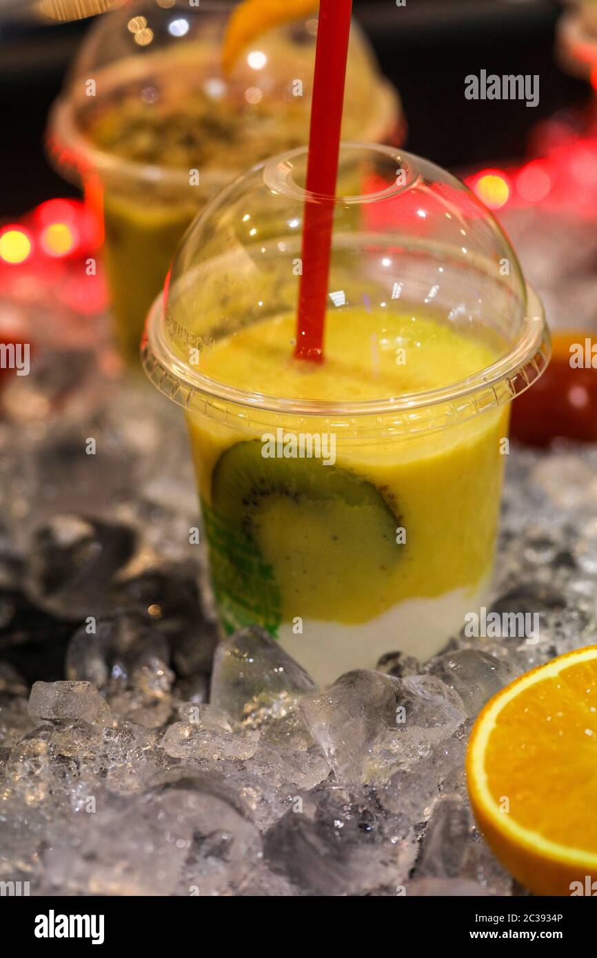 Colorful cocktail of fruits and vegetables. Healthy diet Stock Photo ...