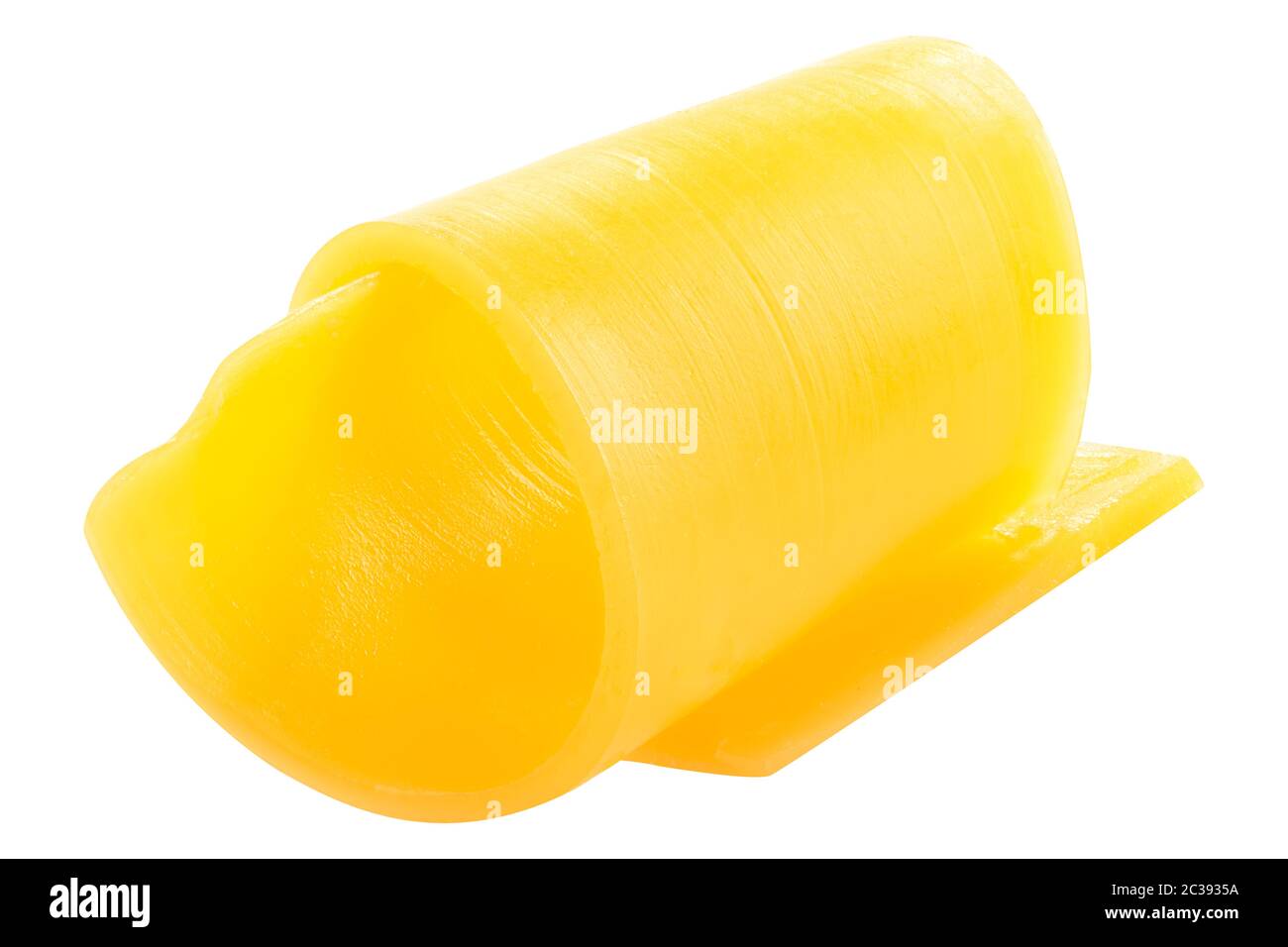 Solid cheese curl, shaving or rolled up thin slice, isolated Stock ...