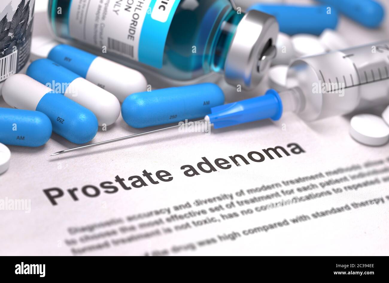 Diagnosis - Prostate Adenoma. Medical Report with Composition of ...