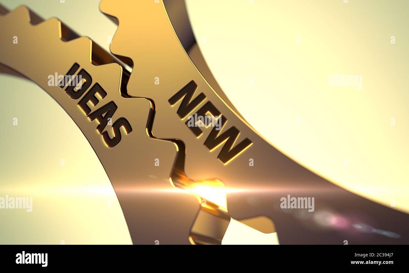New Ideas Golden Cogwheels. New Ideas - Industrial Design. New Ideas on ...
