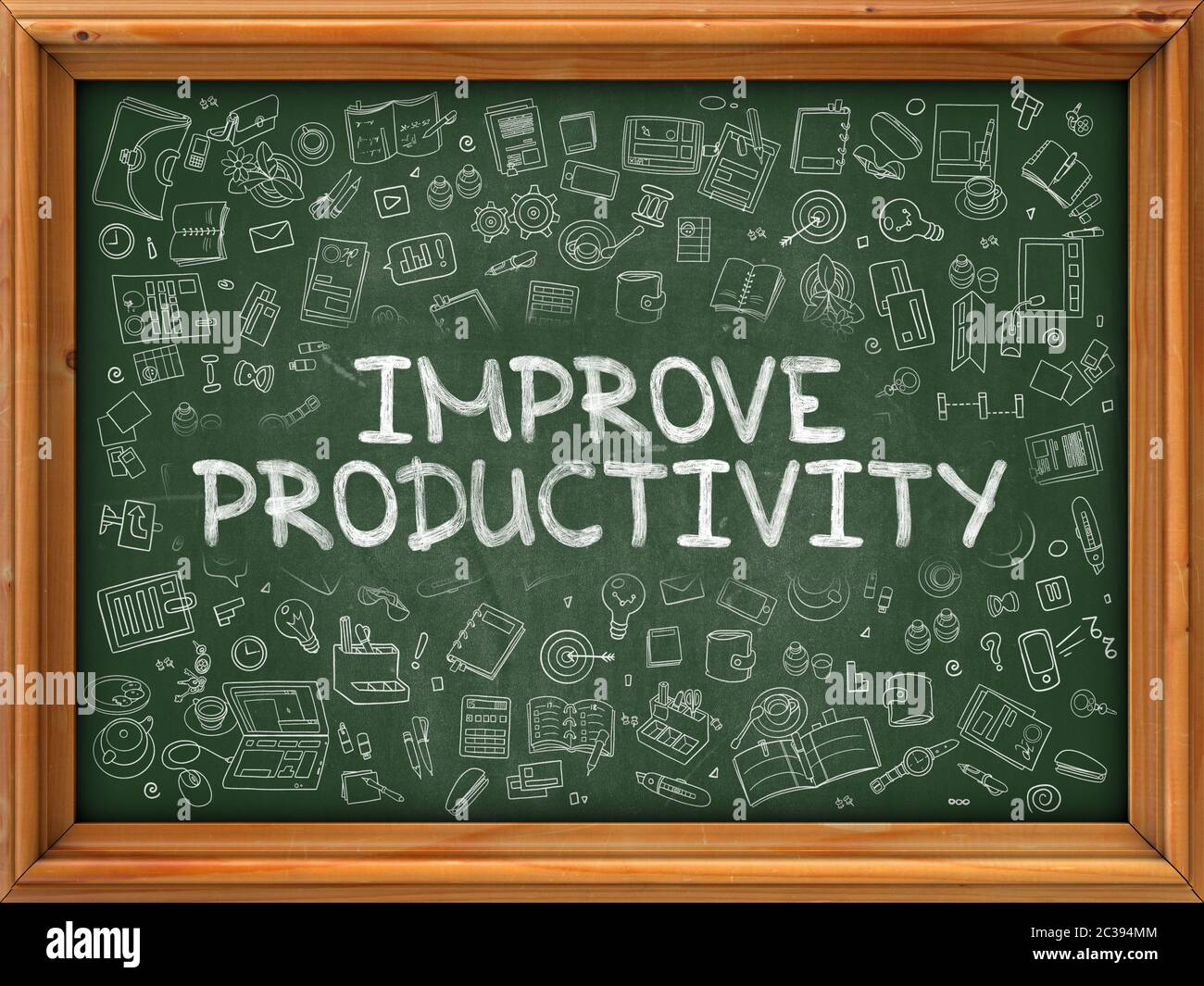 Improve Productivity - Hand Drawn on Chalkboard. Improve Productivity ...