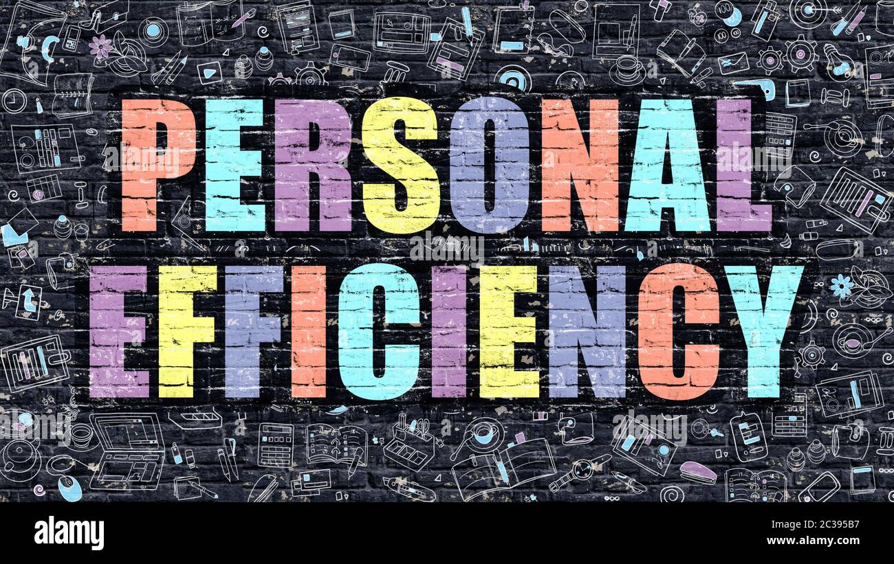 Personal Efficiency Concept. Personal Efficiency Drawn on Dark Wall ...