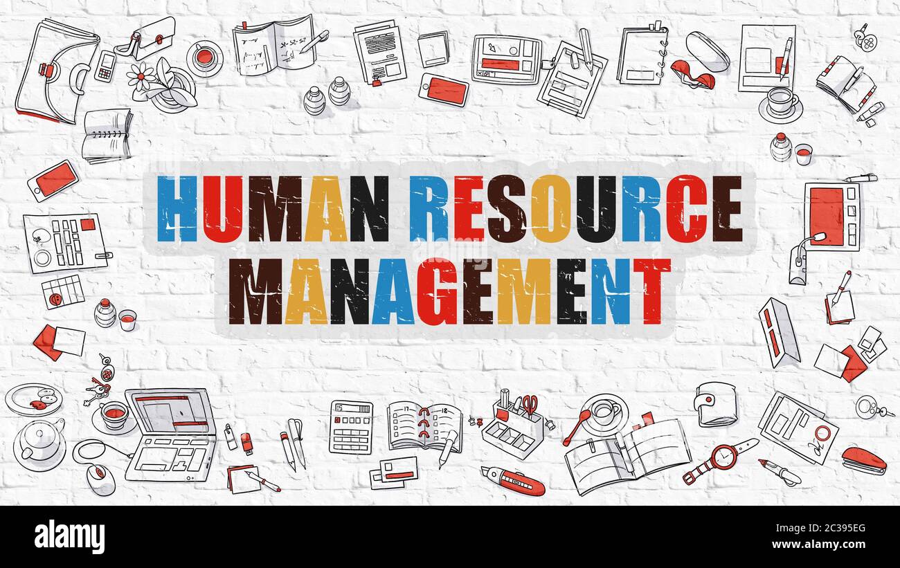 Human Resource Management - Multicolor Concept with Doodle Icons Around ...