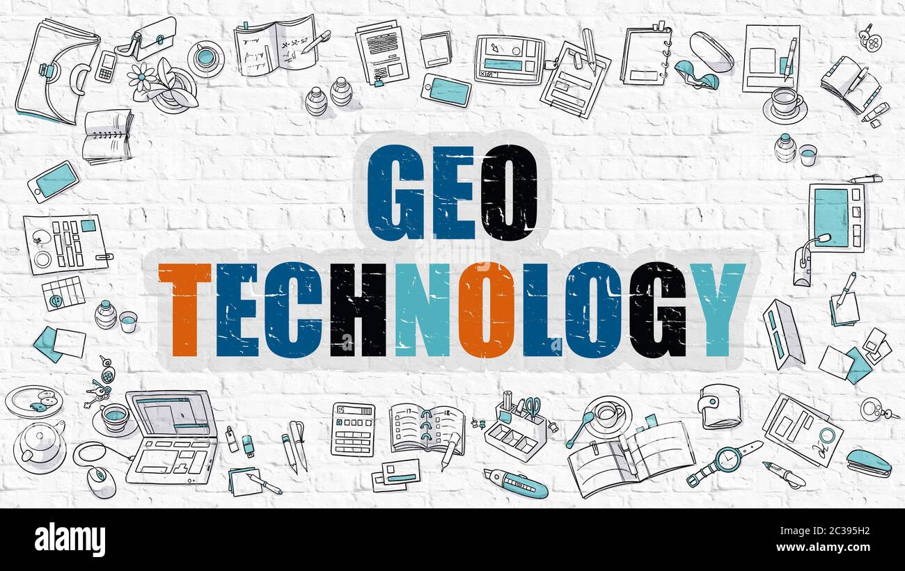 Geo Technology Concept. Modern Line Style Illustation. Multicolor Geo ...