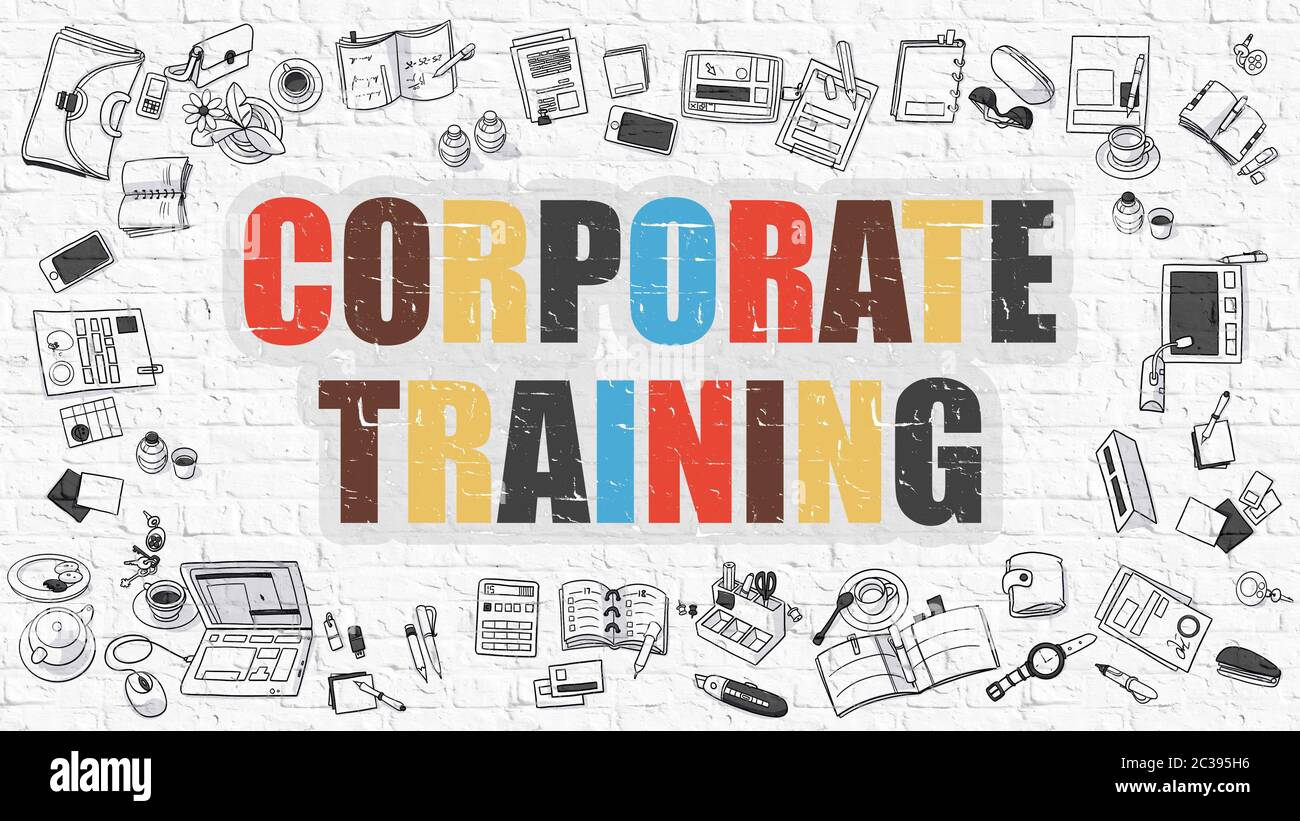 Corporate Training - Multicolor Concept with Doodle Icons Around on ...
