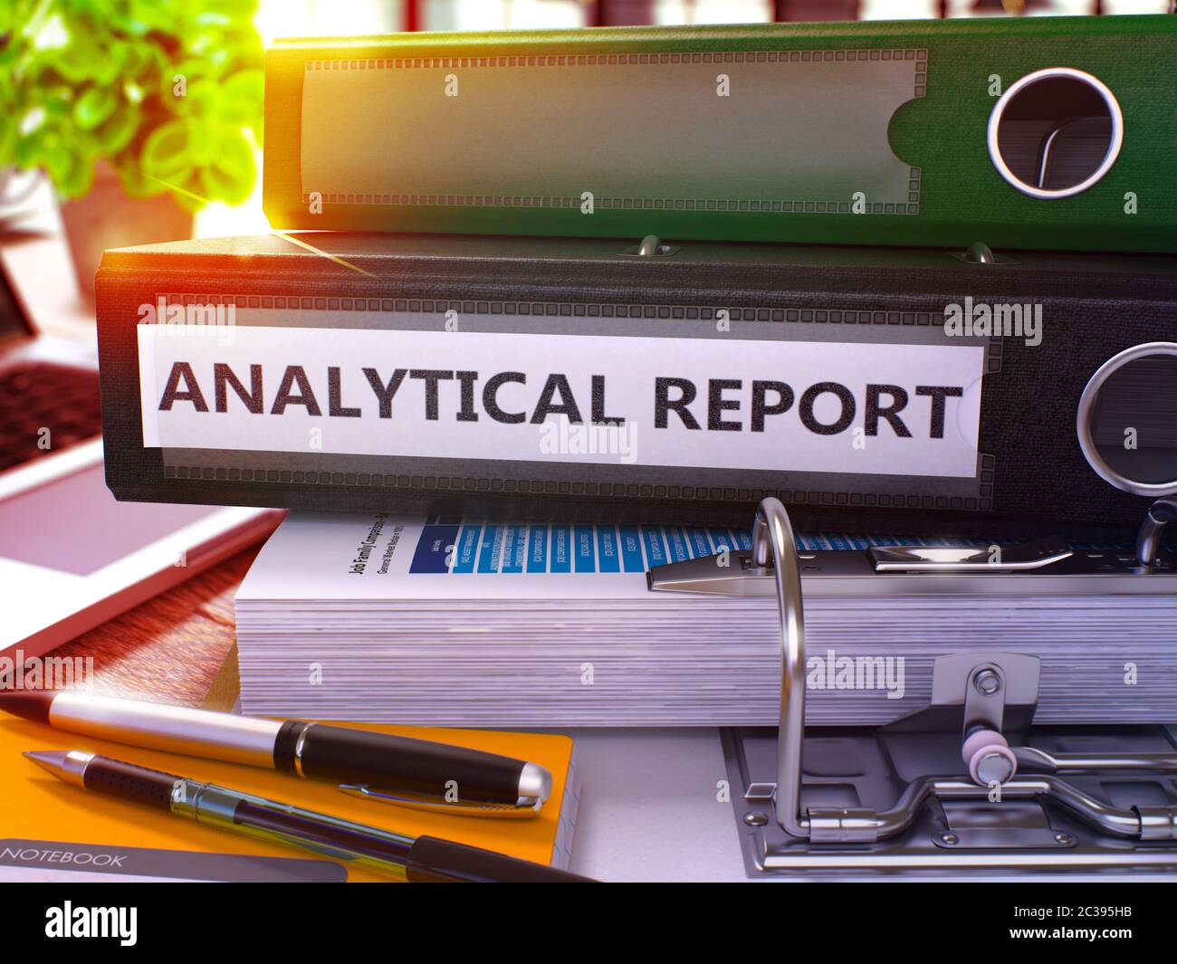 Analytical Report - Black Office Folder on Background of Working Table ...