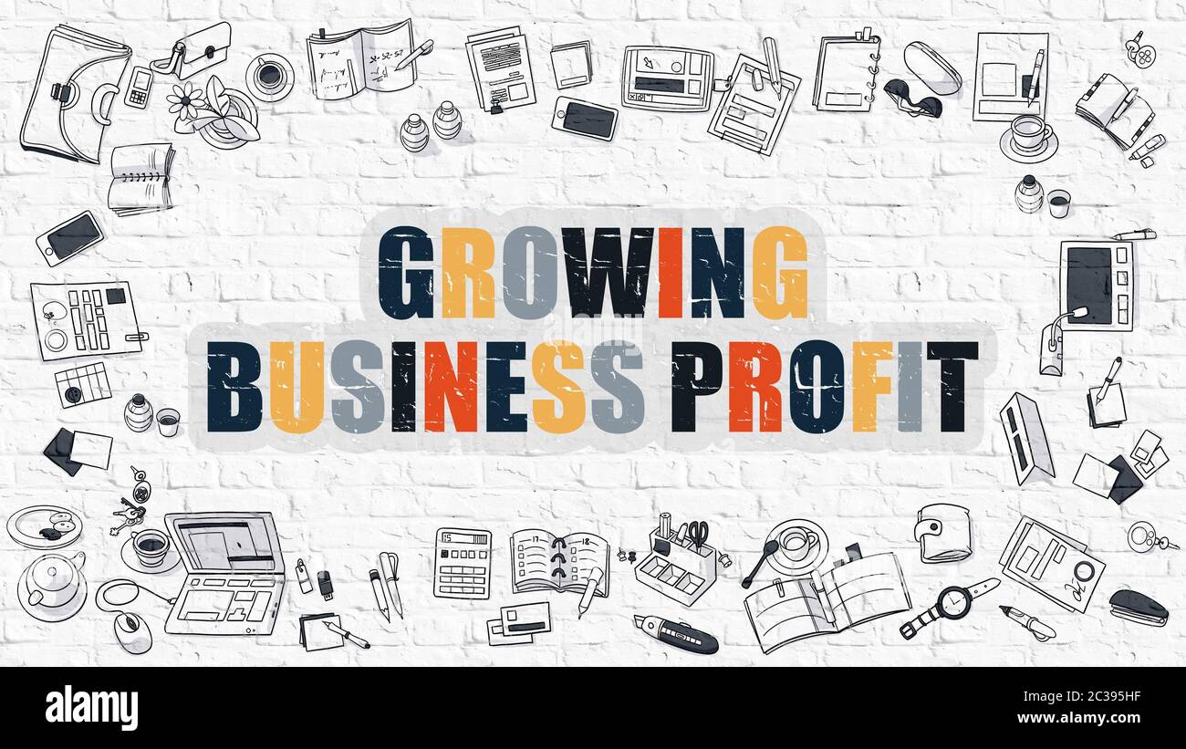 Growing Business Profit Concept. Modern Line Style Illustation ...