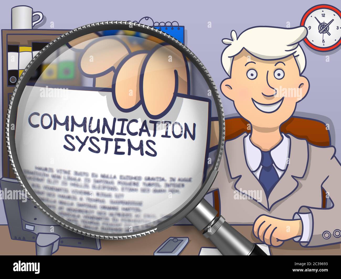 Man Holds Out a Concept on Paper Communication Systems. Closeup View ...