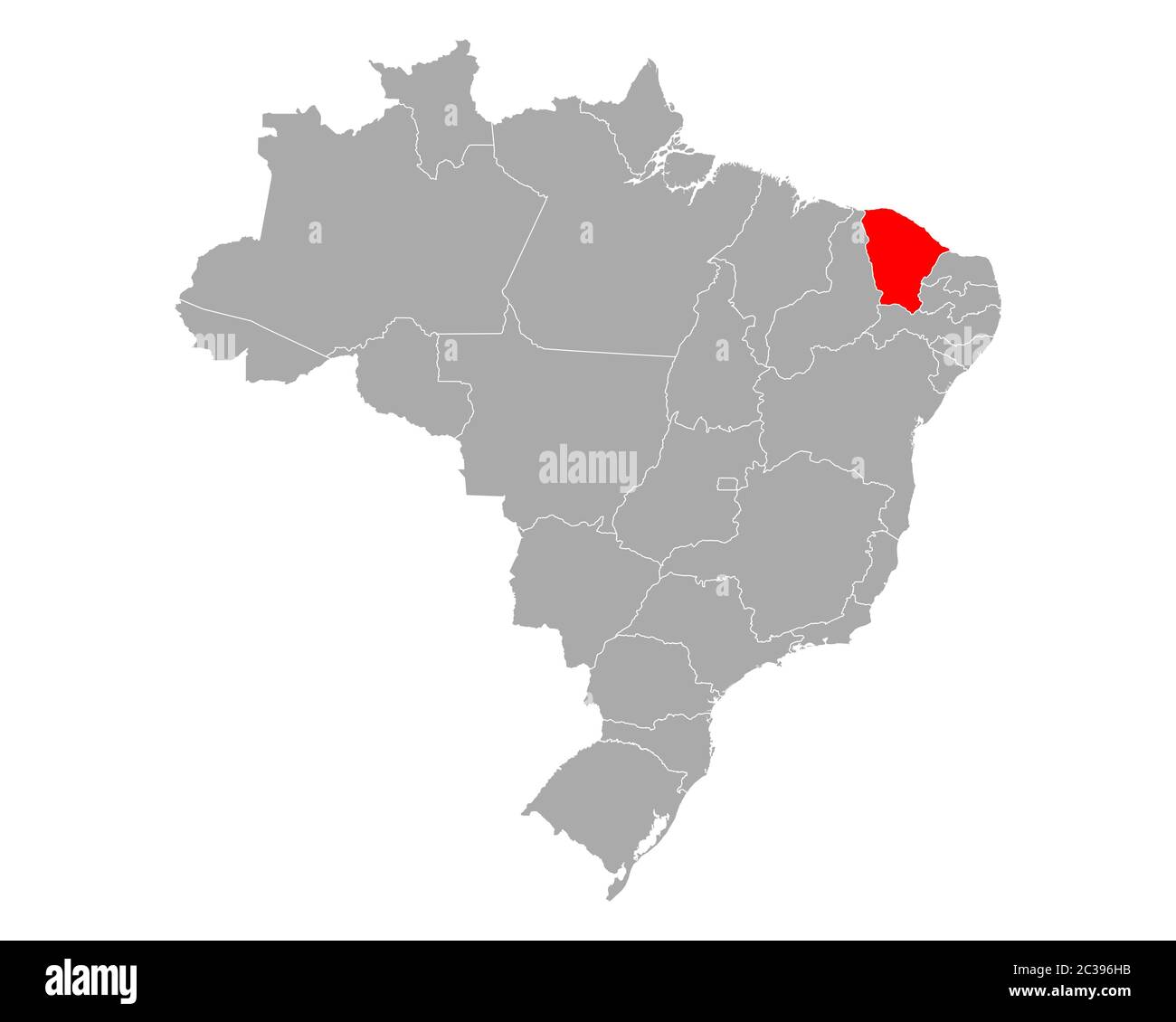 Map of Ceara in Brazil Stock Photo - Alamy