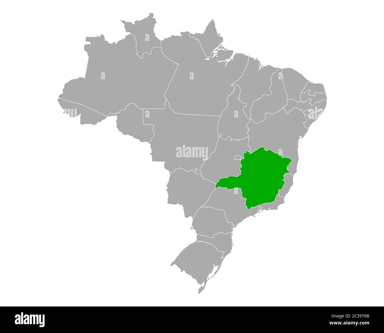 Map of Minas gerais in Brazil Stock Photo - Alamy
