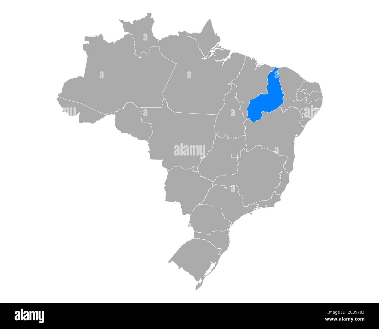 Map of Piaui in Brazil Stock Photo - Alamy