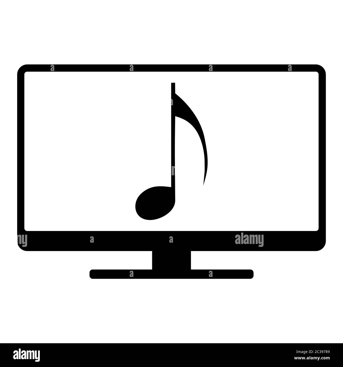 Music note and screen Stock Photo - Alamy