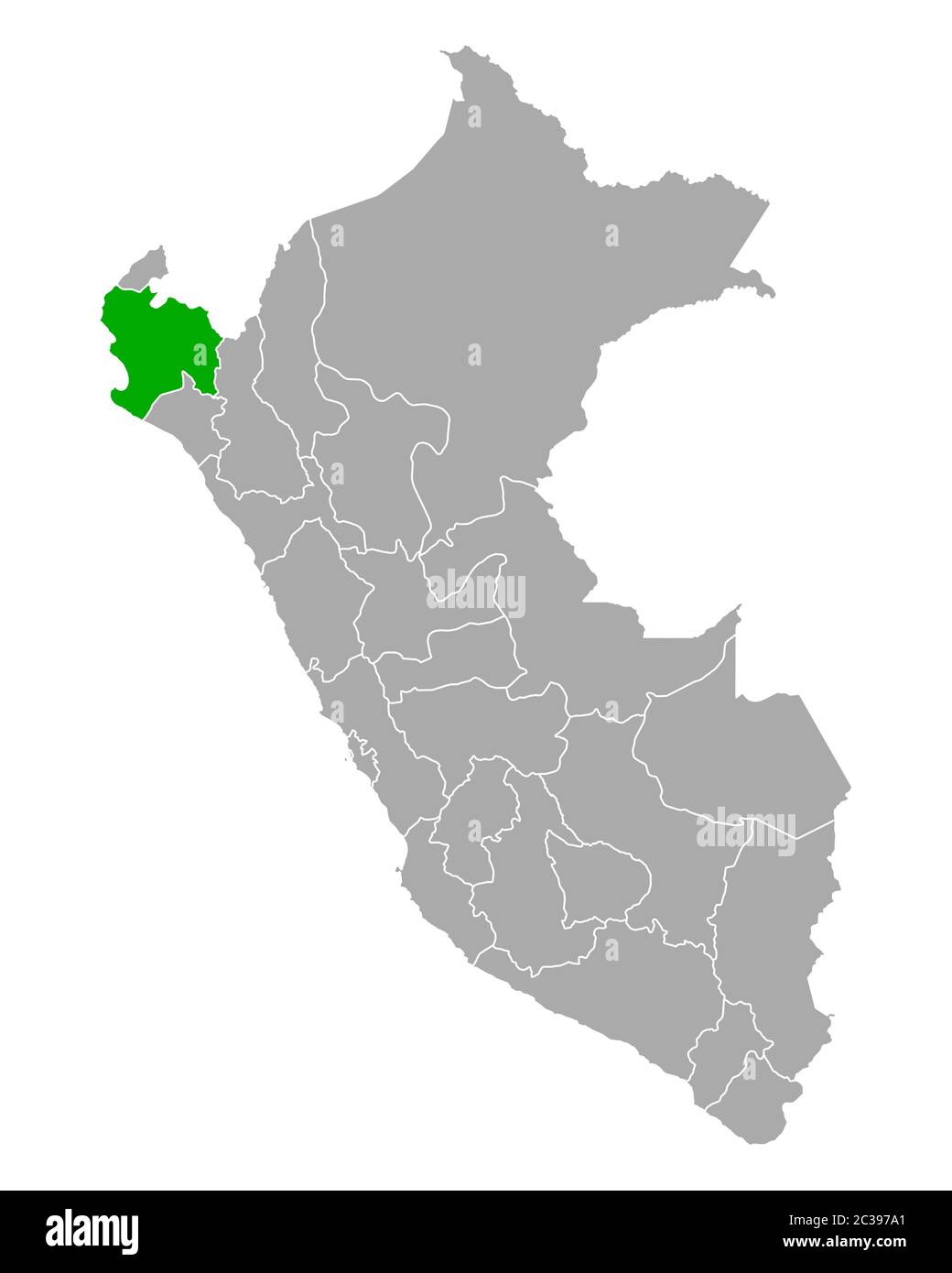 Map of Piura in Peru Stock Photo - Alamy