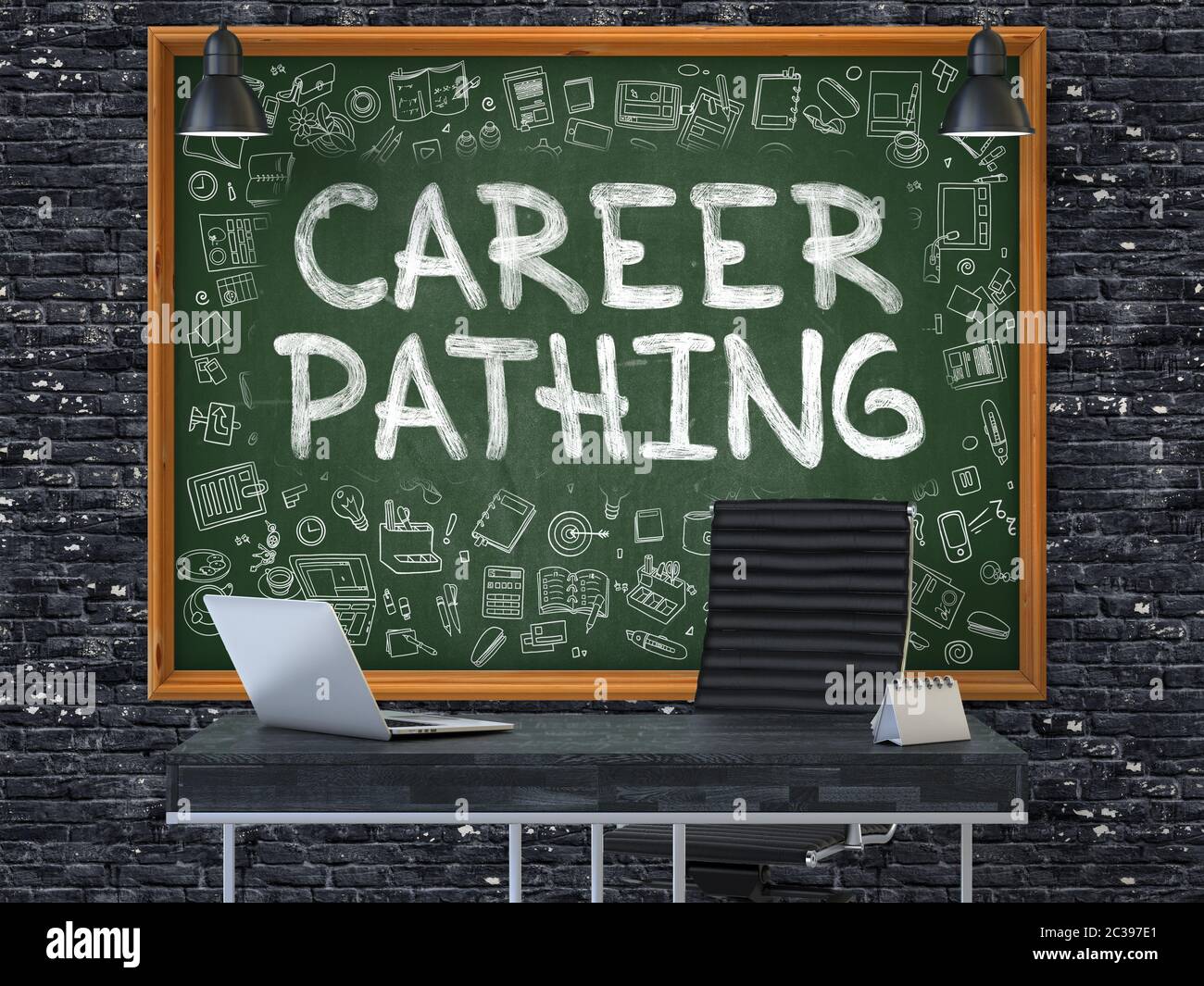 Career Pathing - Handwritten Inscription by Chalk on Green Chalkboard ...