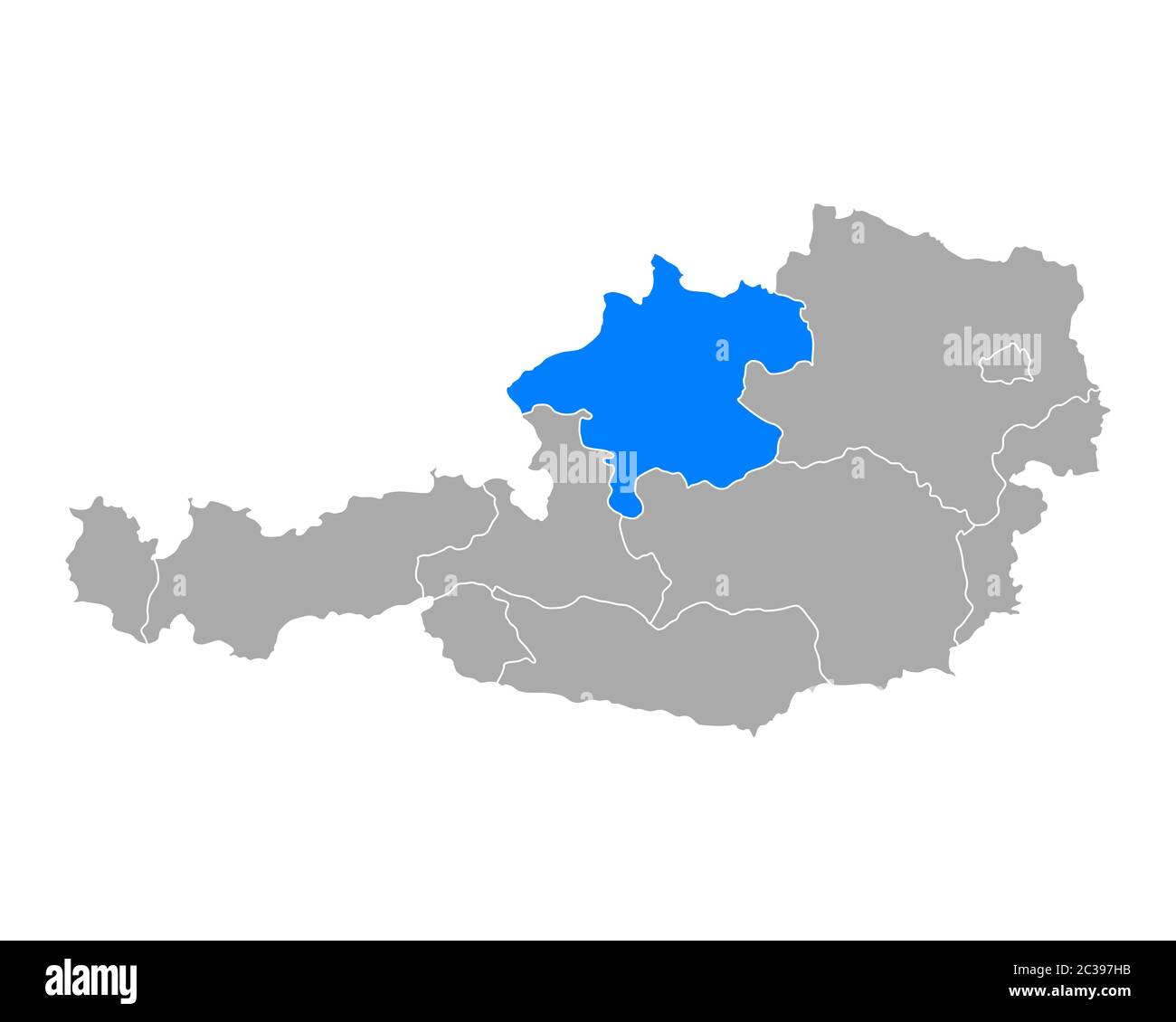 Map of Upper Austria in Austria Stock Photo - Alamy