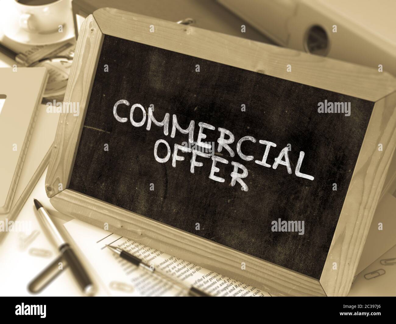 Commercial Offer Handwritten by White Chalk on a Blackboard ...