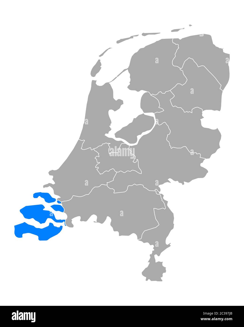 Map of Zeeland in Netherlands Stock Photo - Alamy