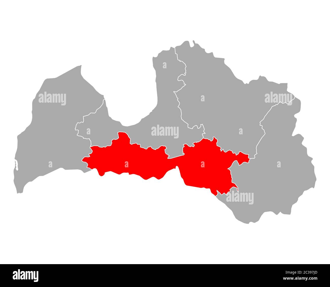Map of Zemgale in Latvia Stock Photo - Alamy