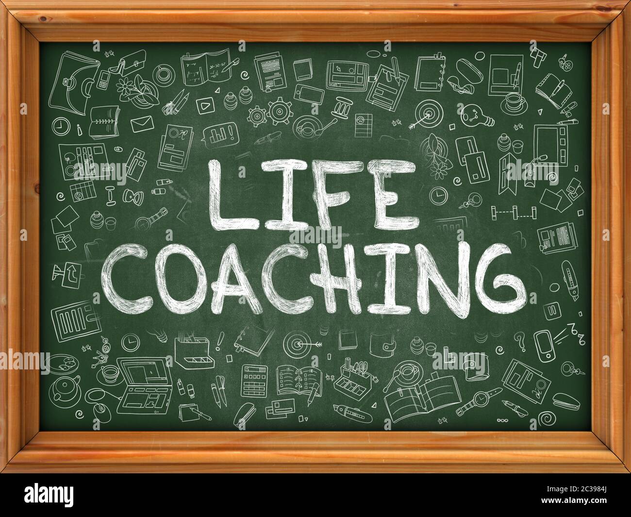 Life Coaching - Handwritten Inscription by Chalk on Green Chalkboard ...