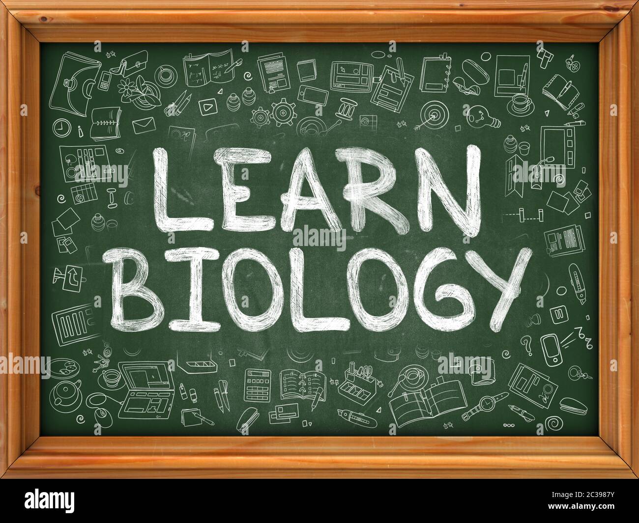 Learn Biology Concept. Line Style Illustration. Learn Biology ...