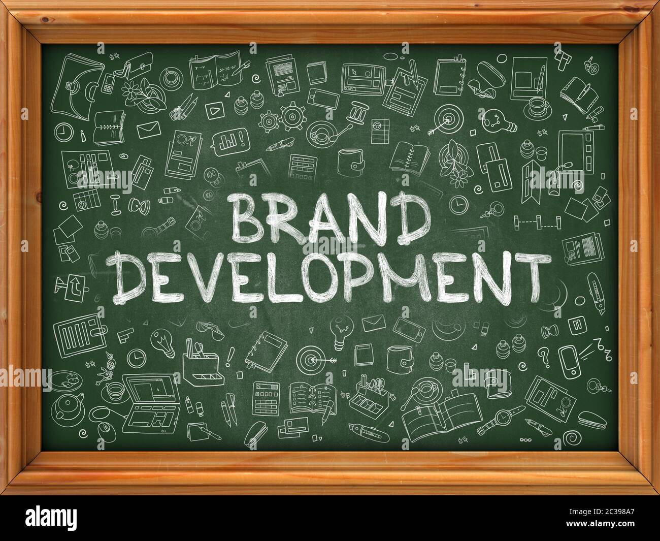 Brand Development - Hand Drawn on Chalkboard. Brand Development with ...