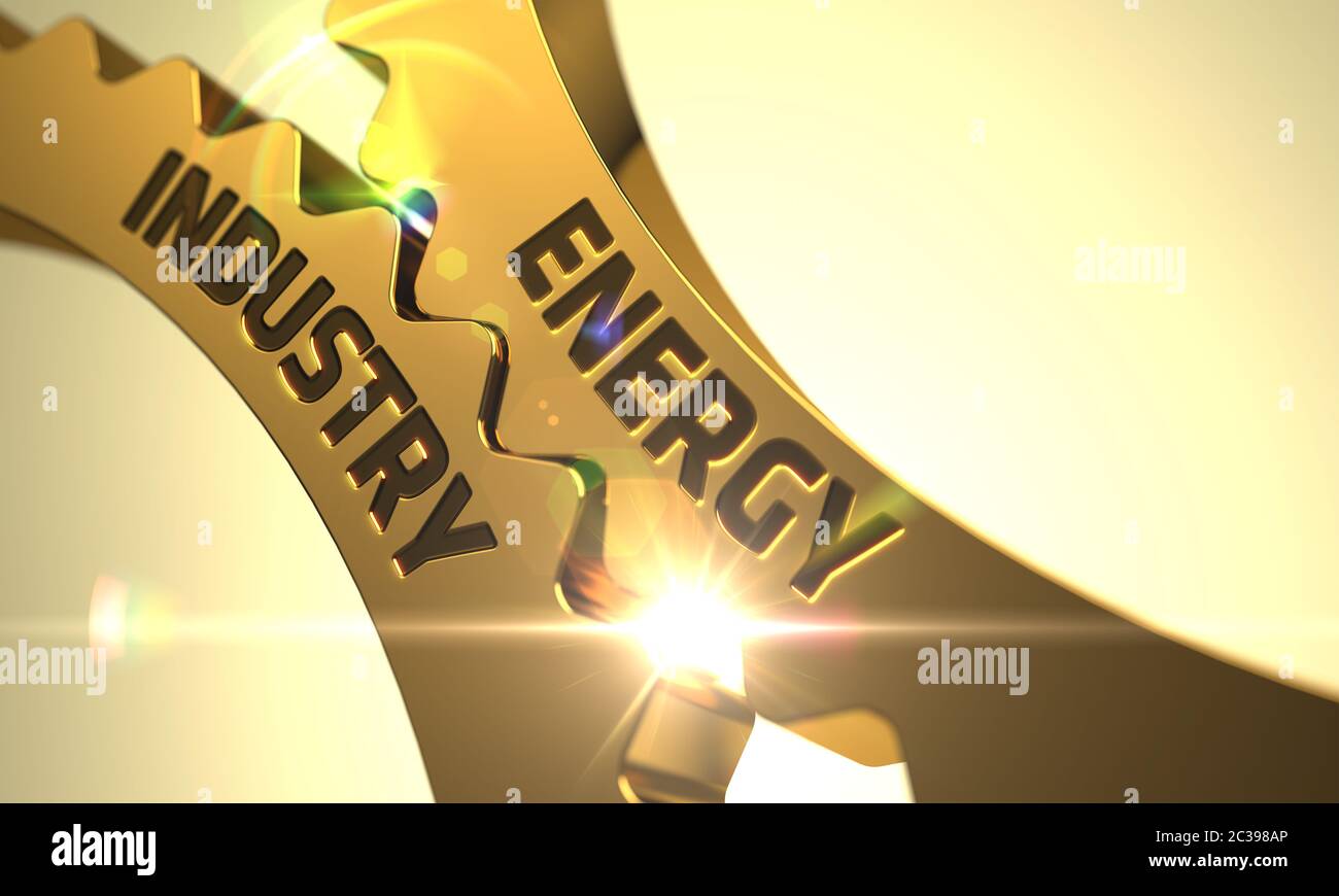 Energy Industry - Industrial Illustration with Glow Effect and Lens ...