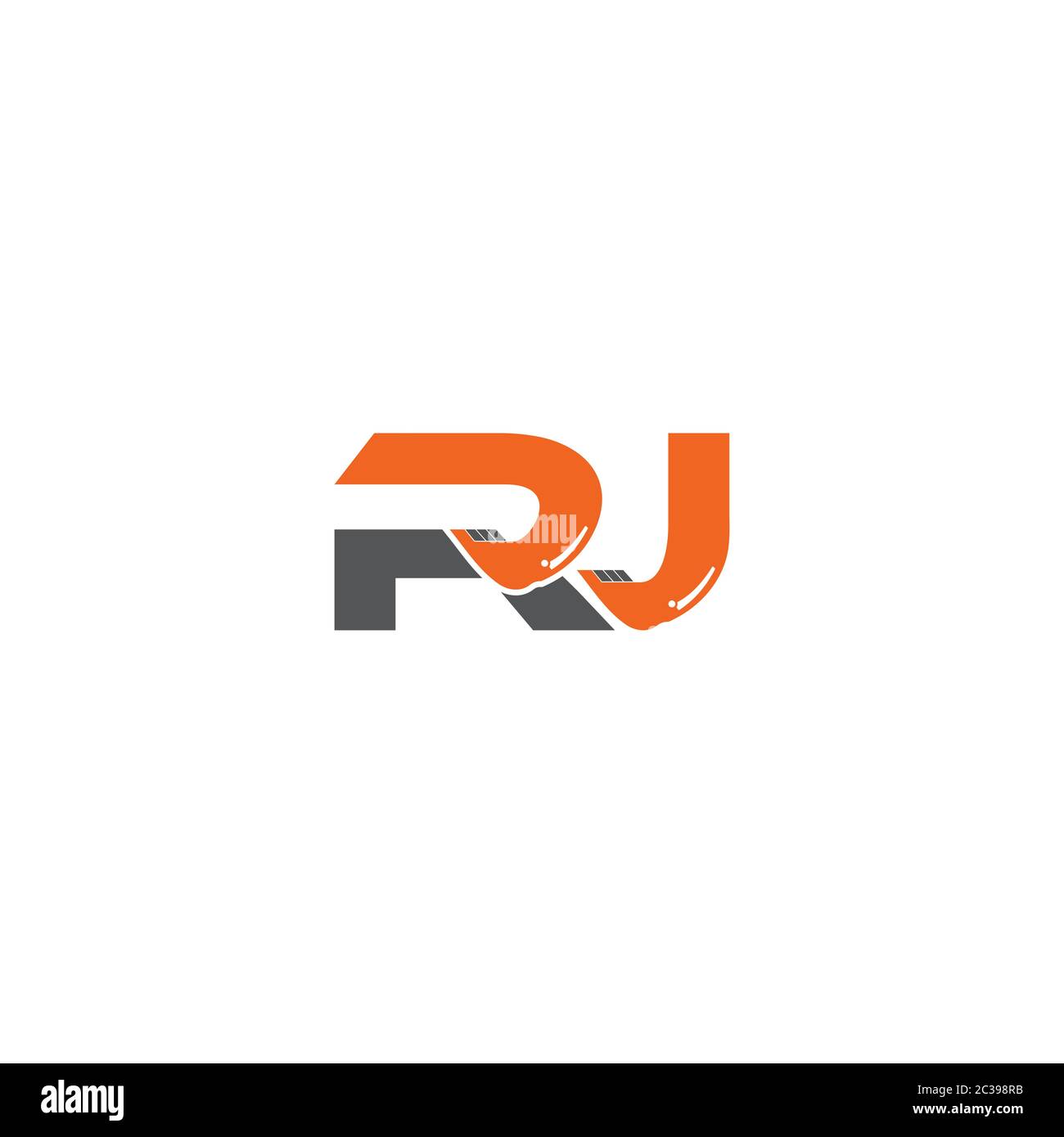 RJ alphabet abstract initial letter logo design vector template Stock ...
