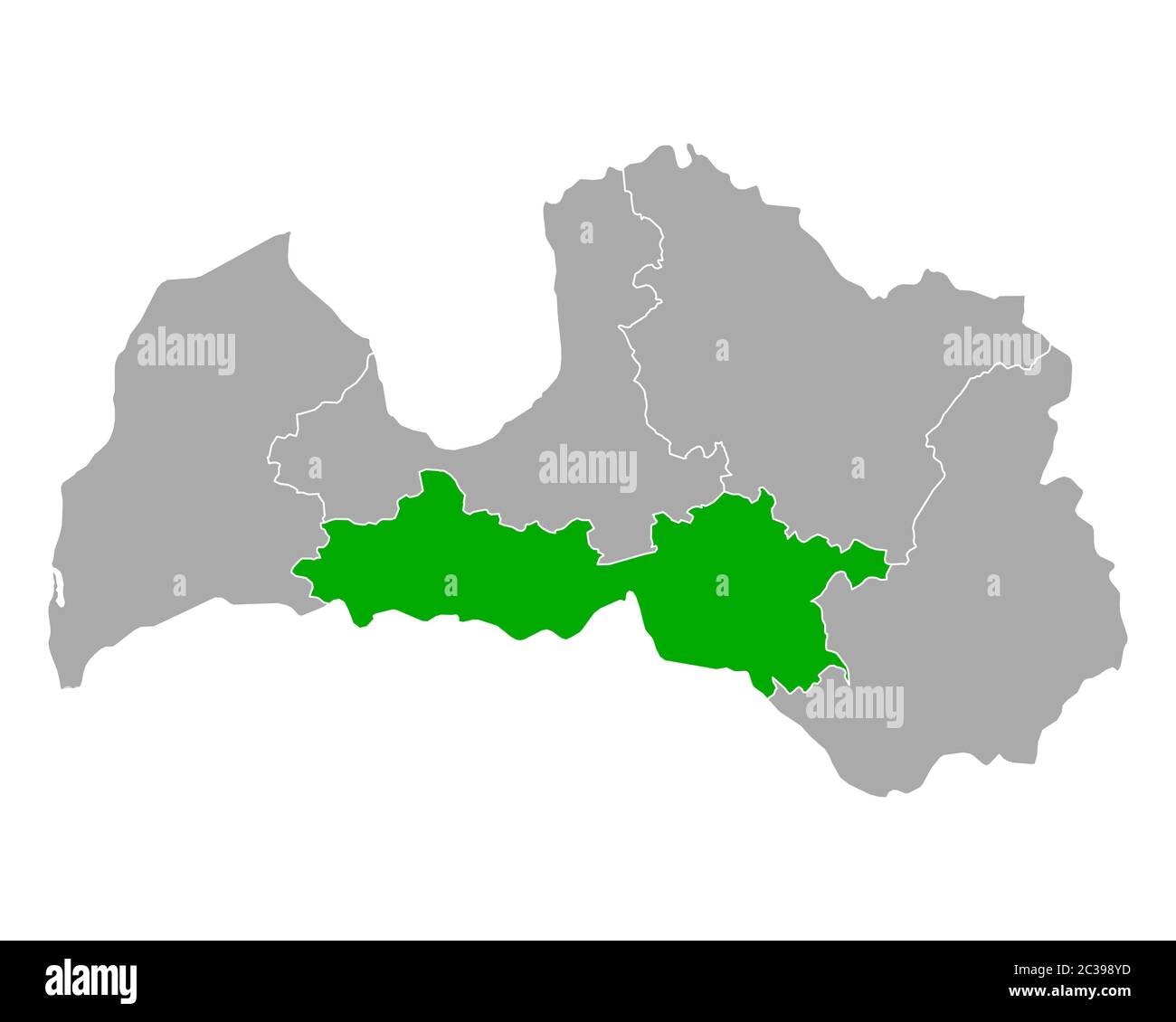 Map of Zemgale in Latvia Stock Photo - Alamy