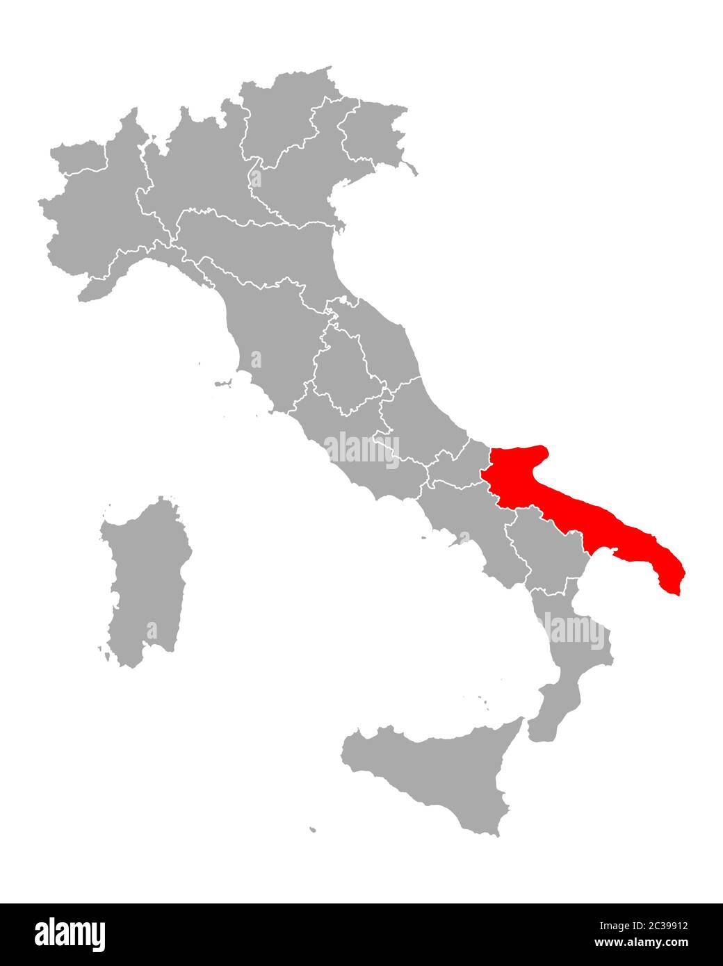 Map of Apulia in Italy Stock Photo - Alamy