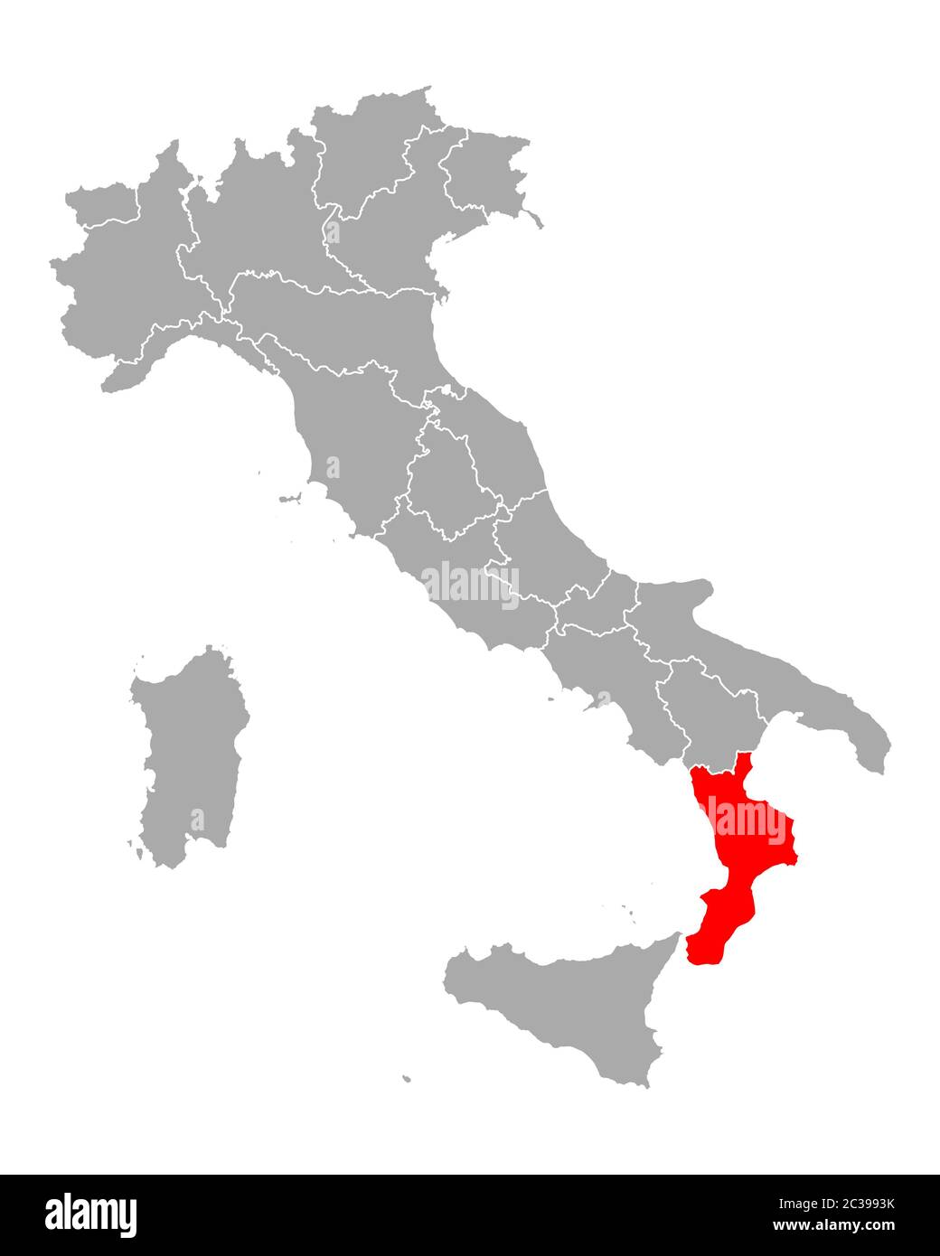 Map of Calabria in Italy Stock Photo - Alamy