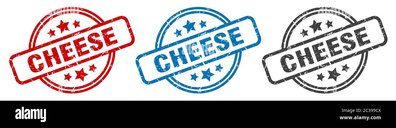 cheese stamp. cheese round isolated sign. cheese label set Stock Vector ...