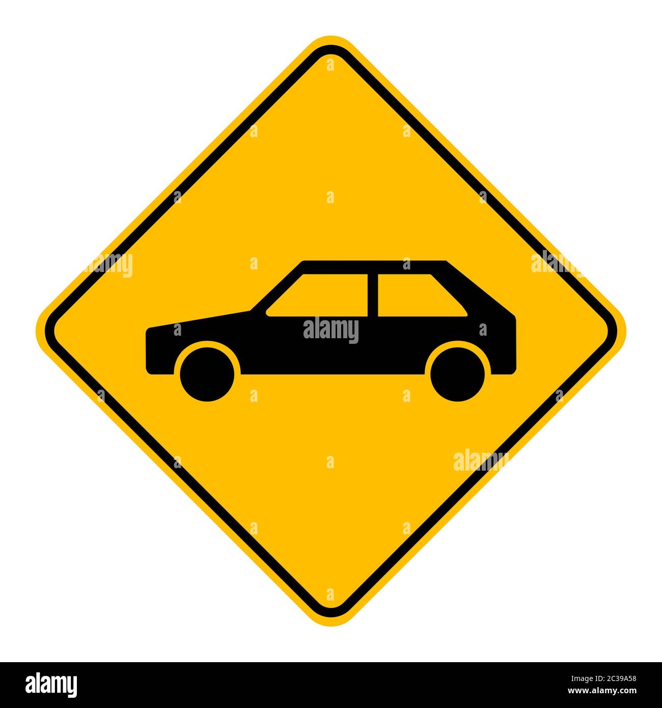 Car and road sign Stock Photo - Alamy