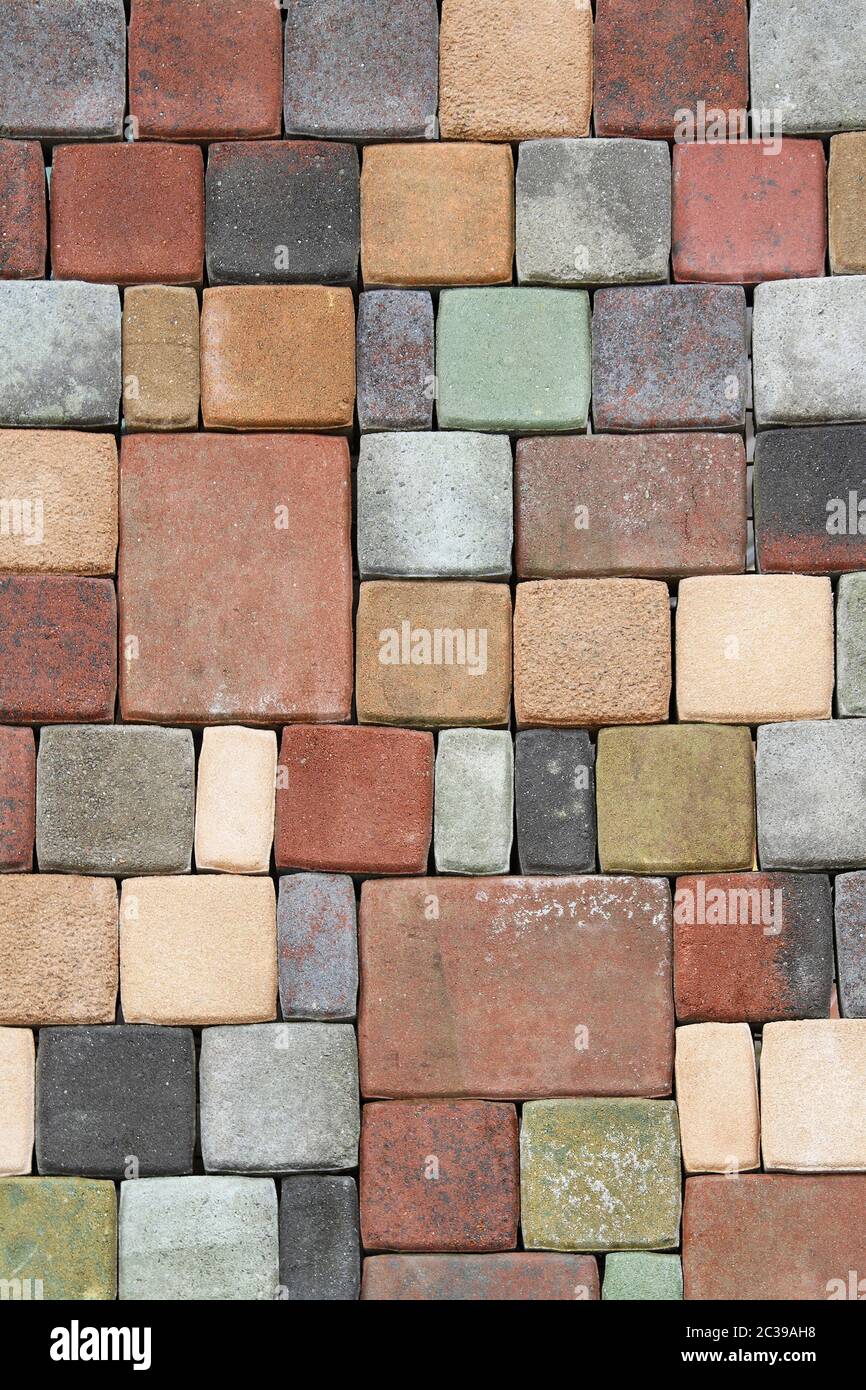 Various terracotta floor bricks in mosaic pattern Stock Photo - Alamy