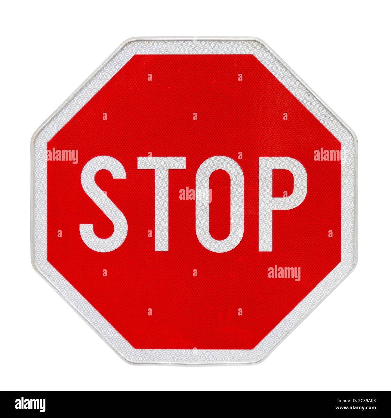 Stop traffic sign with new retroreflective fine surface Stock Photo - Alamy