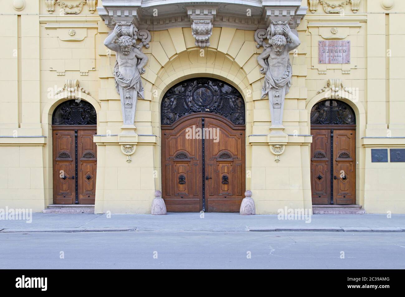 Three arc doors entrance in Szeged City Hall Stock Photo - Alamy